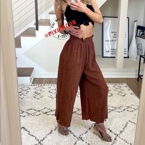 Zara | Pants & Jumpsuits | Zara Flowy Wide Leg Pants Red | Poshmark